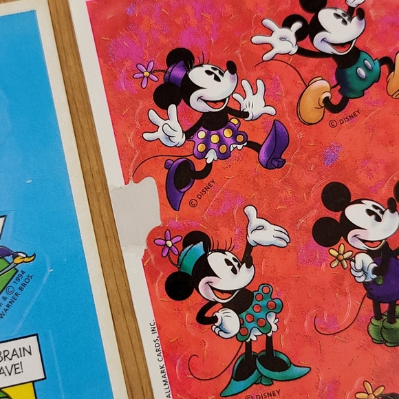 Vintage | Office | Vtg 9s Disney And Looney Tunes Stickers Sheets ...